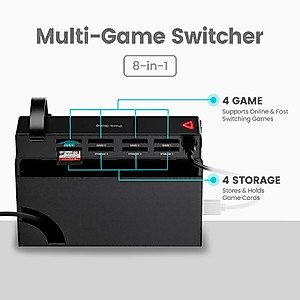 Park Sung Switch Game Switcher, Switch Game Card Reader, 8-in-1 Game Cards Holder, Quick Switching Adapters for Switch/Switch OLED (4 for Game+4 for Storage)