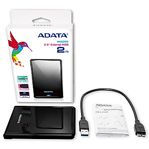 ADATA 1TB HV620S USB3.1 Slim 11.5mm 2.5-inch Portable Hard Drive Black