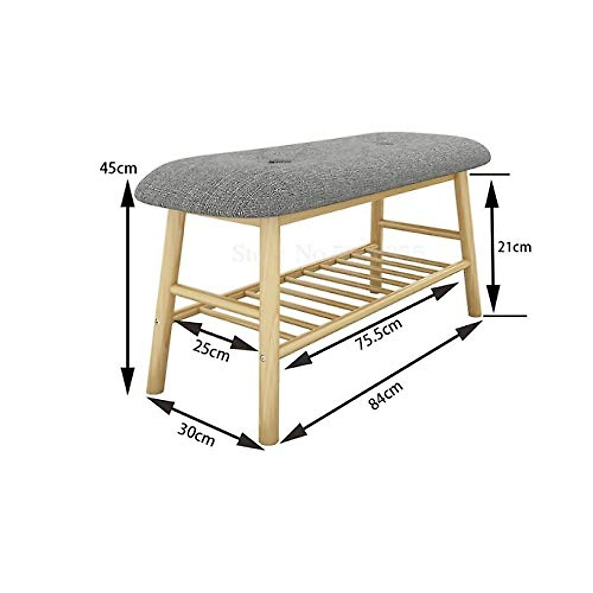 TAZSJG Solid Wood Simple Modern Door wear Shoes Bench Fabric Sofa Stool Home Stool Footstool Shoe Cabinet