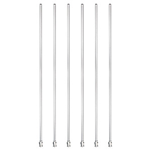 PATIKIL 10Ga x 10 Inch Stainless Steel Dispensing Needle Tips, 6Pcs Metal Glue Needle Tube Blunt Tips Luer Lock for Thick Glue Ink Lab, Silver