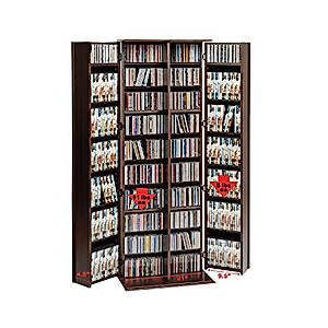 Espresso Grande Locking Media Storage Cabinet with Shaker Doors