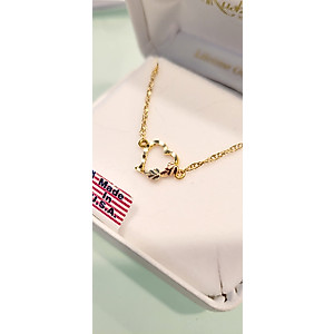 Heart Bracelet, 10k Yellow Gold, 12k Green and Rose Gold Black Hills Gold Motif, 7"