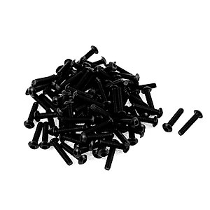 uxcell M2.5x12mm 10.9 Alloy Steel Button Head Hex Socket Cap Screw Bolt 100pcs