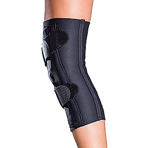 DonJoy Lateral J Patella Knee Support Brace with Hinge: Drytex, Right Leg, Large