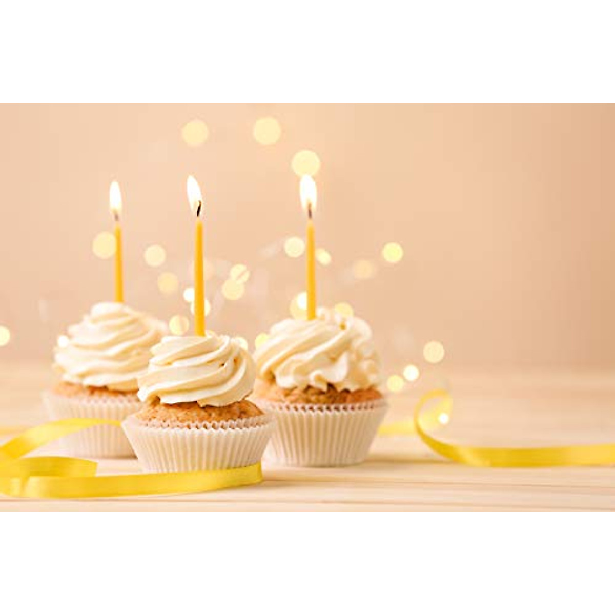 50 Natural 100% Pure Raw Beeswax Taper Candles ( 6") Natural Honey Scent Birthday Cake, Dripless, Smokeless, Nontoxic, Natural Cotton Wick