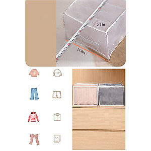 2PCS wardrobe clothes storage box, upgraded version (+large) (+thick) 15.7*11.8*7.8 inches, the compartment design can be folded to store clothes, washable and foldable mesh to separate clothes. (2)