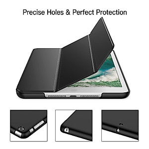JETech Case for iPad Mini 1/2/3, Protective Hard Back Shell Soft-Touch Tablet Stand Cover, Auto Wake/Sleep (Black)