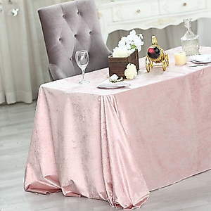 Tableclothsfactory 90 x 132 Inch Rose Gold Rectangle Tablecloth - Premium Velvet Table Cloth for Wedding, Party, Banquet, and Events