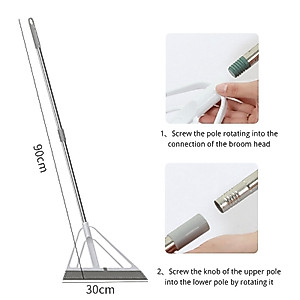2 Multifunctional Magic Broom, Glass Cleaning Rubber Squeegee Broom, Floor Cleaning Silicone Broom, for Living Room, Kitchen, Bathroom, Easily Cleans Window Glass (Gray
