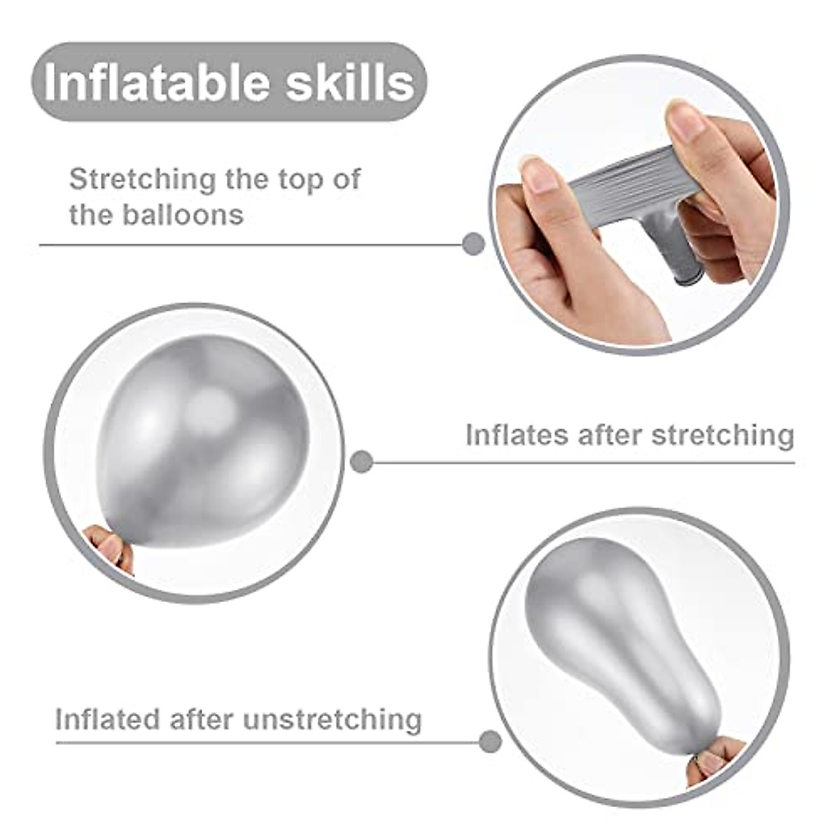 100 Pieces 5 Inch Metallic Gold Balloons Decorative Latex Balloons for Birthday Wedding Engagement Festival Party Decorations (Silver)