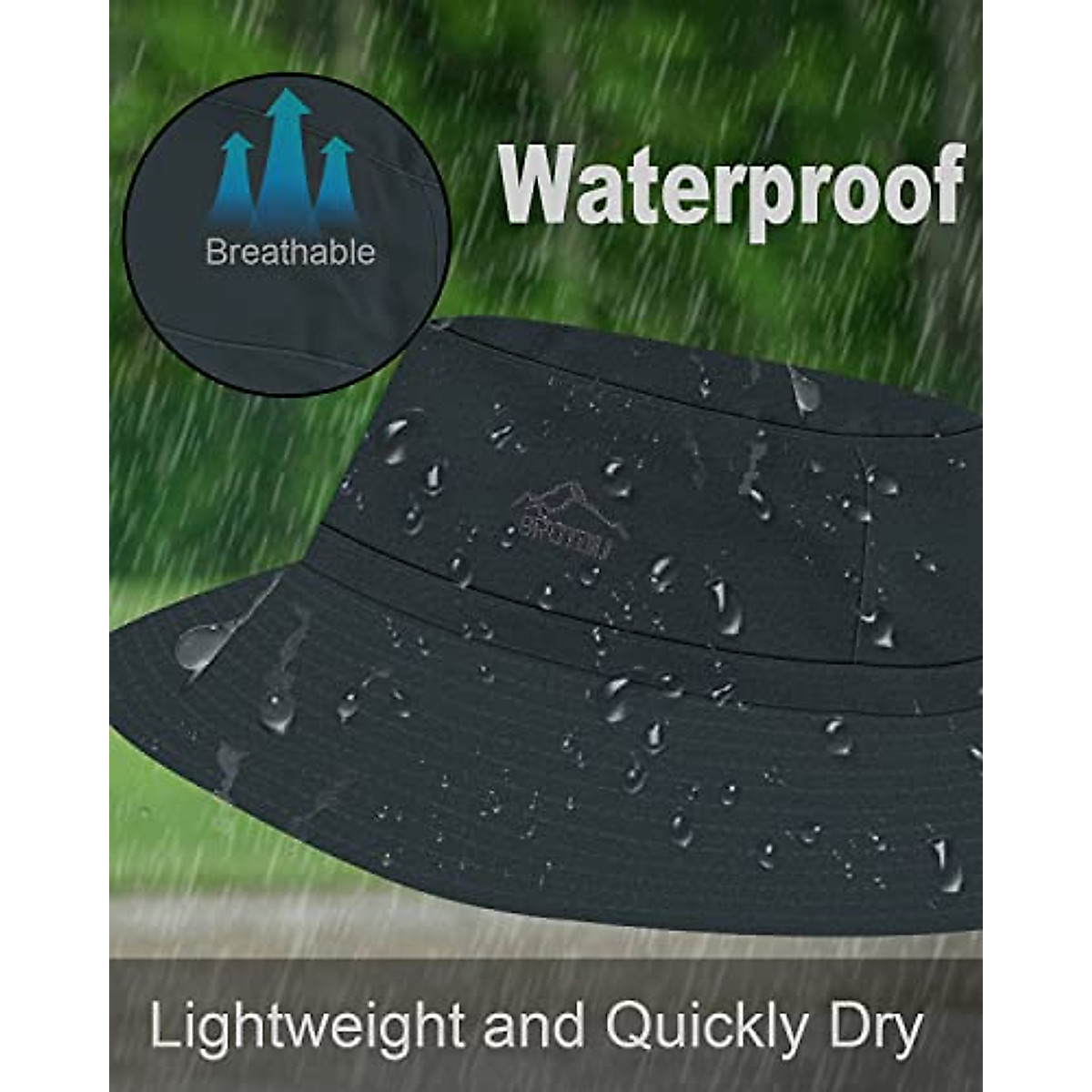 BROTOU Sun Hats for Women/Men, UPF 50+ Wide Brim Bucket Hat, Waterproof and Foldable Boonie Hat with UV Protection for Hiking Fishing Garden Safari Beach (Grey)