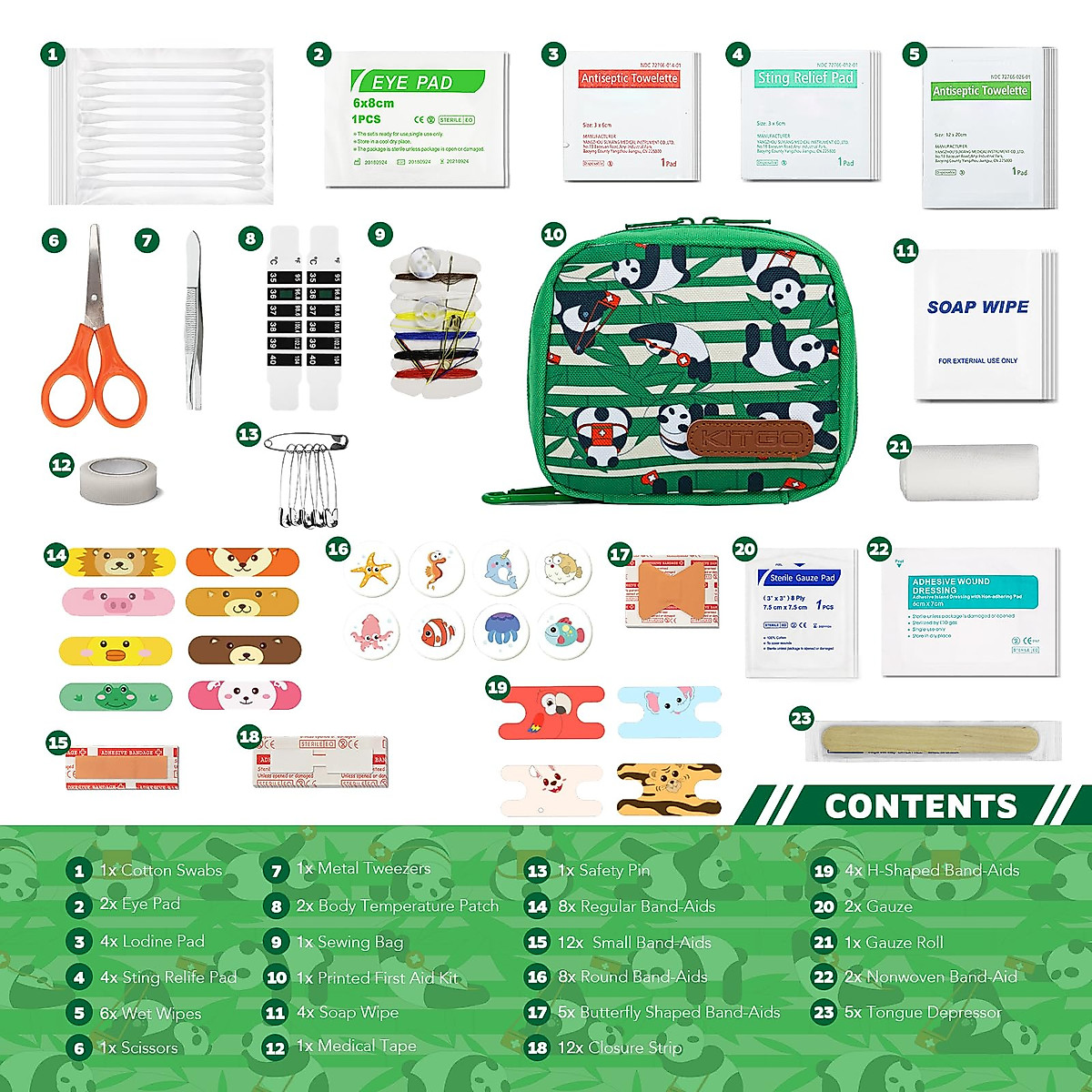 Kitgo First Aid Kit Include 140 Pcs Medical Supplies, Comprehensive Trauma Kit Gift for Mother,Home,Doctors, Nursing Students, Friend, Travelers, Driver (Large 140 Pcs)