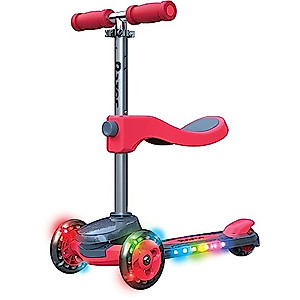 Razor Rollie DLX, 3-Wheel Light-Up Scooter for Younger Children, Seated and Stand-Up Riding Options