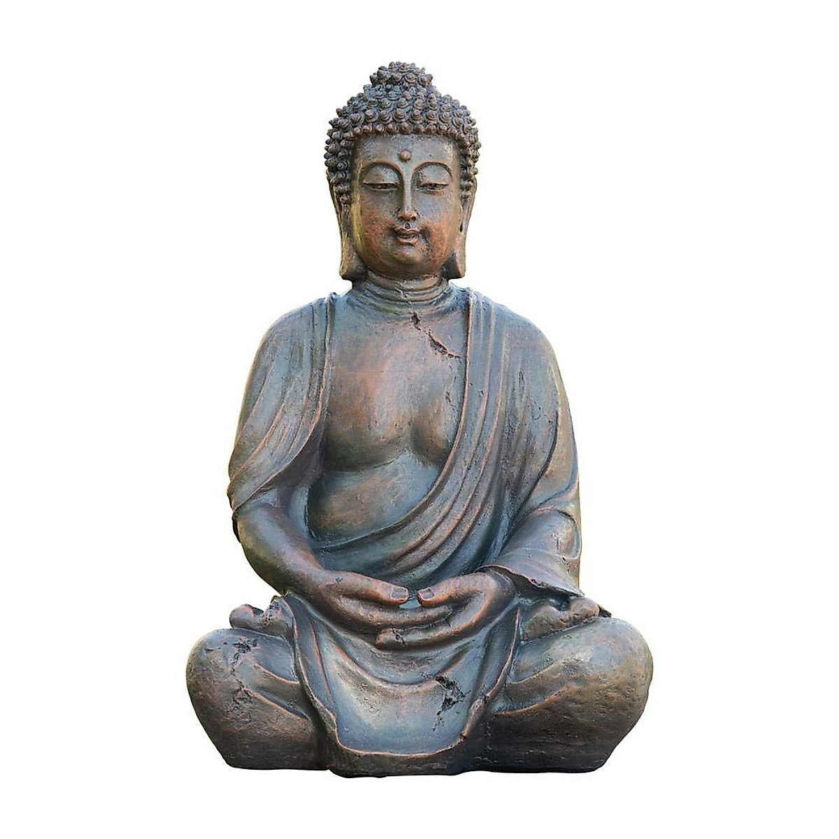 Alpine Corporation 15" Tall Indoor/Outdoor Meditating Buddha Statuary Décor