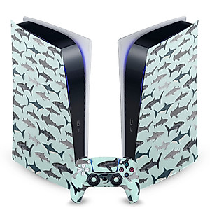 Head Case Designs Officially Licensed Andrea Lauren Design Sharks Art Mix Vinyl Faceplate Gaming Skin Decal Compatible With Sony PlayStation 5 PS5 Digital Edition Console and DualSense Controller