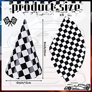 30 Pieces Birthday Party Hats Car/Cow Themed Paper Cone Hat Birthday Party Supplies Decorations for Kids (Race Car)