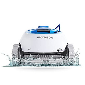 Dolphin Proteus DX3 Robotic Pool Vacuum Cleaner — Wall Climbing Capability — Powerful Active Scrubbing Brush — Ideal for All Pool Types up to 33 FT in Length