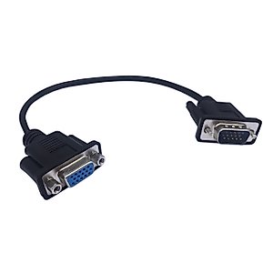 CERRXIAN 1ft VGA SVGA 15 Pin HD15 Male to Female Adapter Video Monitor Extension Cable for PC Laptop TV Porjector(mf)
