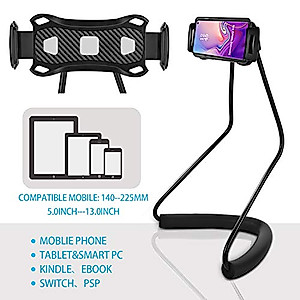 YUNLEJP Gooseneck Lazy Neck Phone Holder,Universal Mobile Phone Stand, Lazy Bracket, Flexible Mount Stand,Universal Mobile Phone Stand with Remote for Taking Videos & Group Photos (Black)