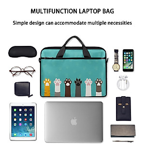 Cat Paws Laptop Computer Bag Waterproof Shoulder Messenger Bag 13-15 inch Durable Laptop Tote Bag with Shoulder Strap Handle Lightweight Crossbody Briefcase
