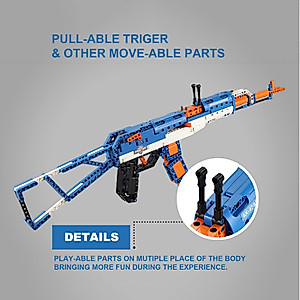 Bestoyz AK-47 Rifle Model Guns Building Blocks Toy Set, DIY Assemble Building Bricks Construction Toys, Educational Technical Engineering Building Kit, Gifts for Kids Teens Boys Aged 8 9 10 11 12+