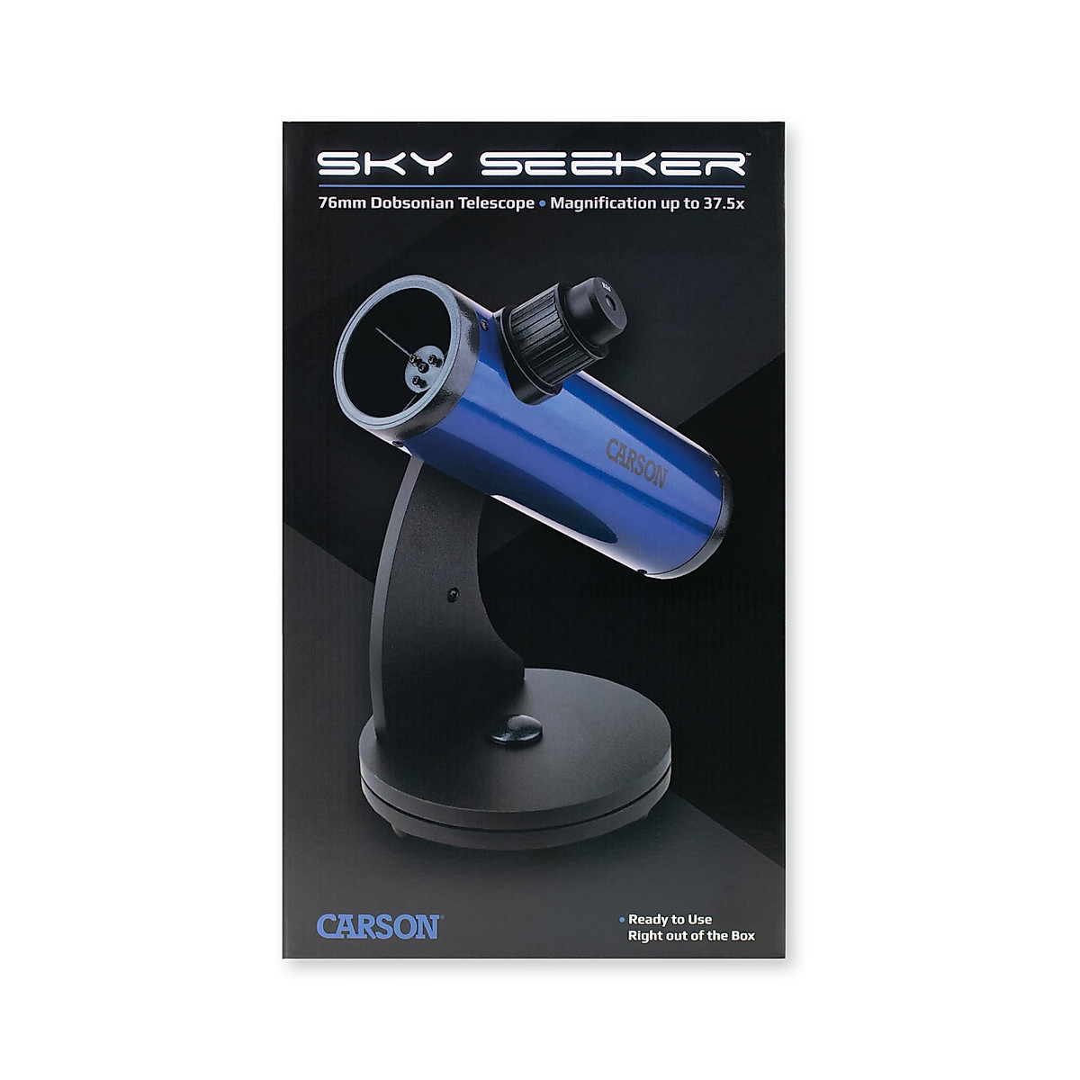 Carson SkySeeker Newtonian Reflector Telescope with Dobsonian Mount, 15-37.5X, Blue (JC-200)