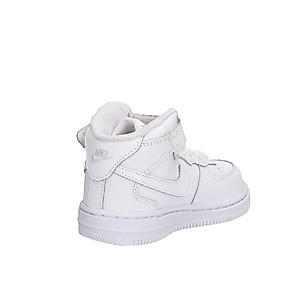 Nike Toddlers Force 1 Mid (TD) White/White/White Basketball Shoe 10 Infants US