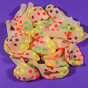 50 Pcs Glow in The Dark Balloons Neon Balloons Decoration Neon Party Supplies UV Blacklight Latex Balloons 12 Inch Reactive Fluorescent Mini Polka Dots Balloons for Neon Glow Party (Transparent)