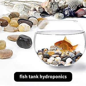 OUPENG Pebbles Polished Gravel, Natural Polished Mixed Color Stones, Small Decorative River Rock Stones 5 Pounds (80-Oz)