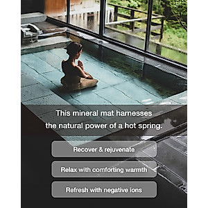 FULI Mattress Pad Infused with Restorative Japanese Onsen Minerals for Better Sleep, Rejuvenating Anti-Aging Hormesis Hot Spring Mattress Topper, Made in Japan - Twin Size (37.4" x 72.8")