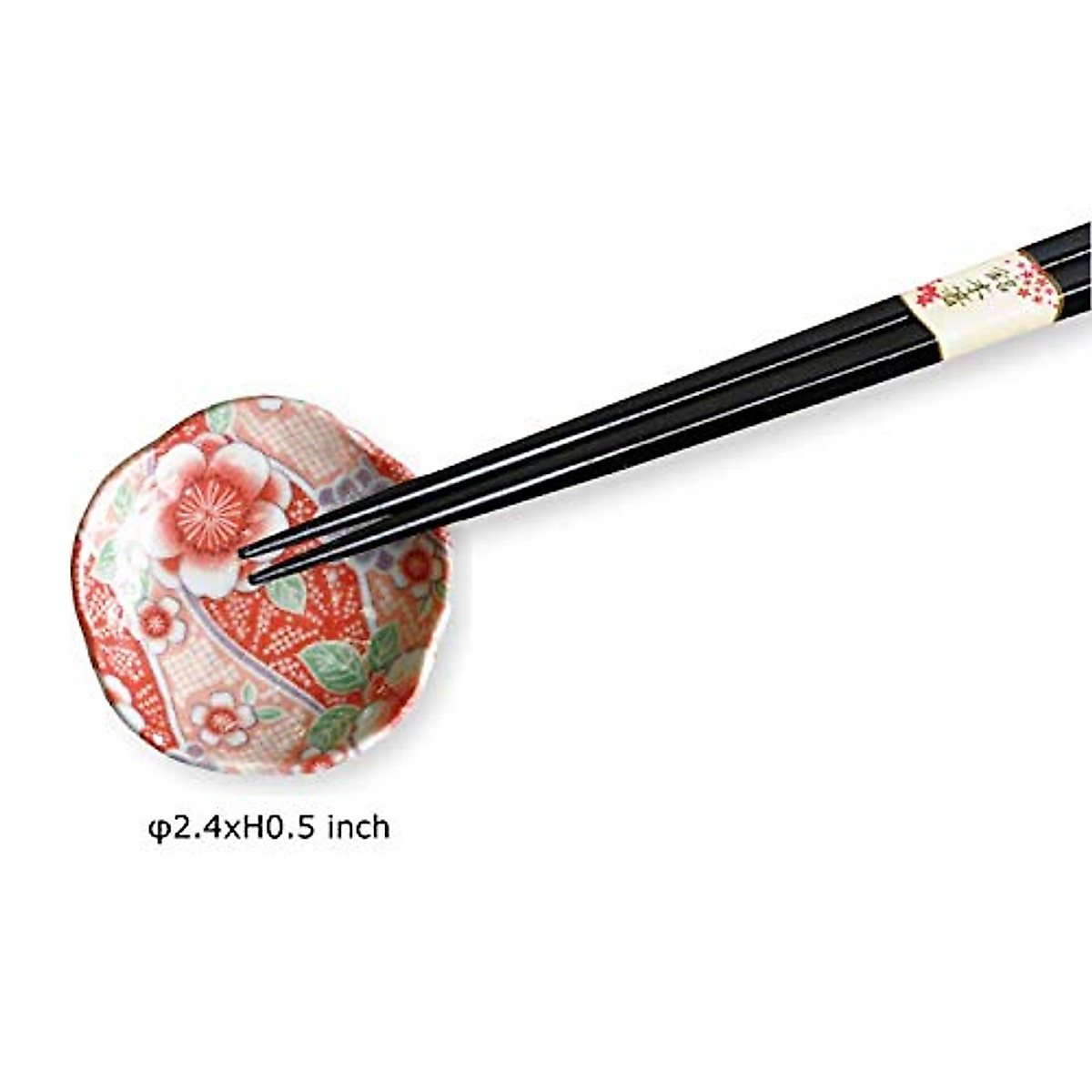 EDOYA Japanese Pattern Mino Ceramic Chopsticks Rest Made in Japan (Set of 5, Flower Type)