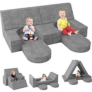 Betterhood Modular Kids Play Couch - 66" Extra Large Convertible Toddler & Kids Sofa, DIY Creativing Foam Couch for Playing, Creativity, Sleeping, Versatile Kids Couch for Playroom, Bedroom, Nursery