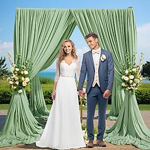 10x10 Sage Green Backdrop Curtain for Parties Wrinkle Free Dark Green Photo Curtains Backdrop Drapes Fabric Decoration for Baby Shower Birthday Party Photography 5ft x 10ft,2 Panels