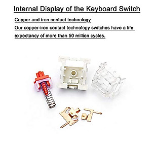 KULONG Key Switches, Black/Red/Blue/Brown Switch 3 Pin Keyswitch,Plate Mounted |Tactile Switch for Mechanical Keyboard,Extra-Thin & Light,Keycap Puller and Switch Puller Low Profile Switch (25 PCS)