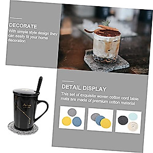 FELTECHELECTR 8pcs Cotton Rope Coaster Braided Placemats Glass Coasters for Drinks Desk Mat for Desktop Cotton Trivets DIY Woven Coasters Straw Braided Coasters Teacup Potholders Bowl Mats Jute