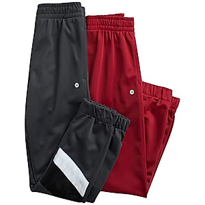RBX Boys' Sweatpants - 2 Pack Tricot Active Performance Fleece Basic Jogger Pants - Breathable Athletic Pants for Boys (4-20), Size 10-12, Medium Grey/Red