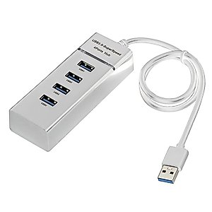 CUJUX USB3.0 Extender Multi-Port USB 1 to 4 Cable Adapter Laptop Hub Docking Station 4-Port Hub with 5Gbps Data Transmission Speed (Color : White)