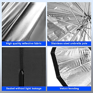 Godox 47.3" / 120cm Octagon Reflective Umbrella Silver with Carrying Bag Portable Octabox for Studio Photography Flash Speed Light