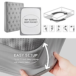 Hansleep Memory Foam Mattress Pad Twin XL, Pillow Top Mattress Topper Twin XL for College Dorm Room Essentials, Breathable Mattresses Cover for Back Pain Relief, 39" x 80", Light Grey