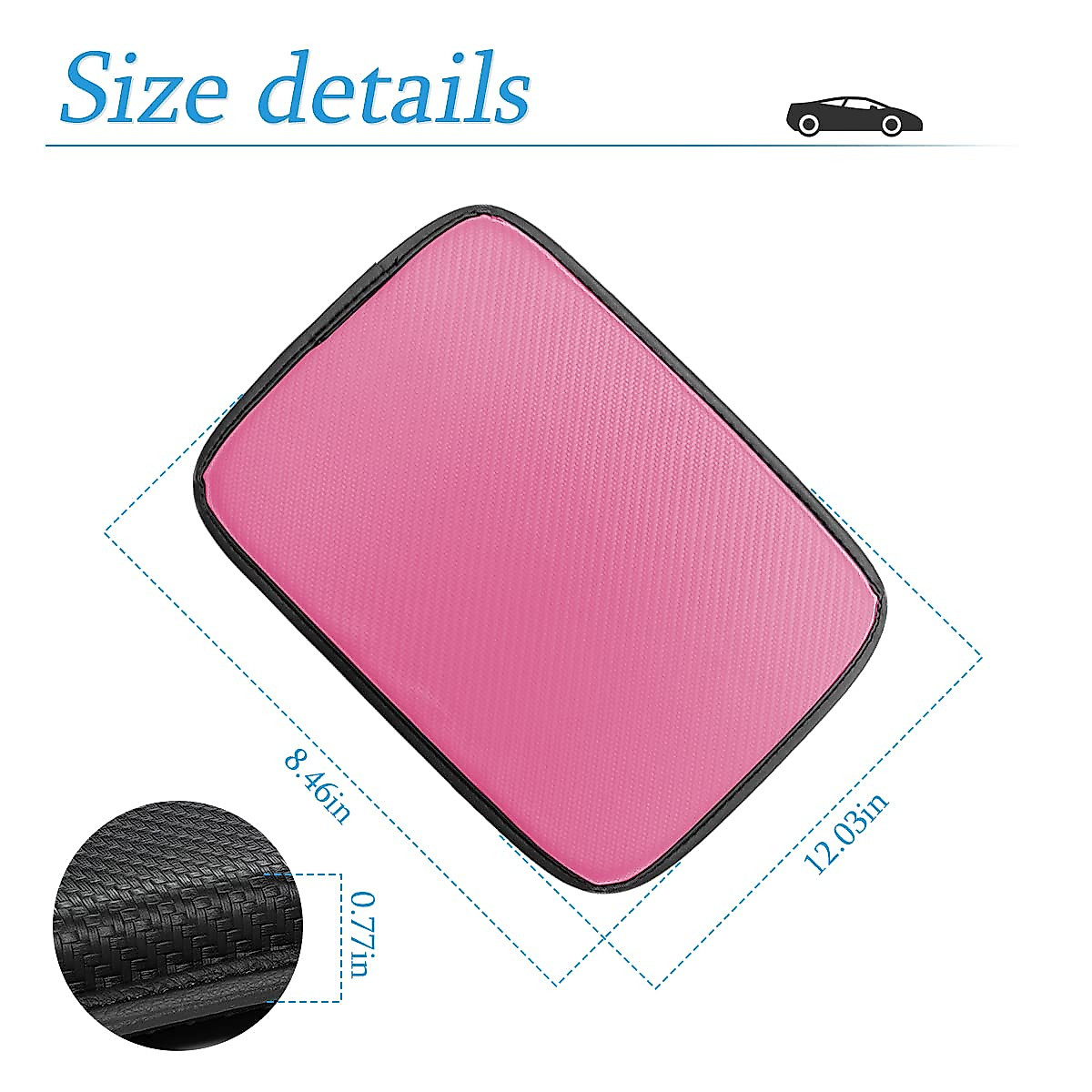 AUCELI Car Center Console Cover, Auto Armrest Protector Pad, Carbon Fiber PU Leather Seat Box Cover, Waterproof Middle Consoles Cushion for Arm Rest, Car Accessories for Truck SUV