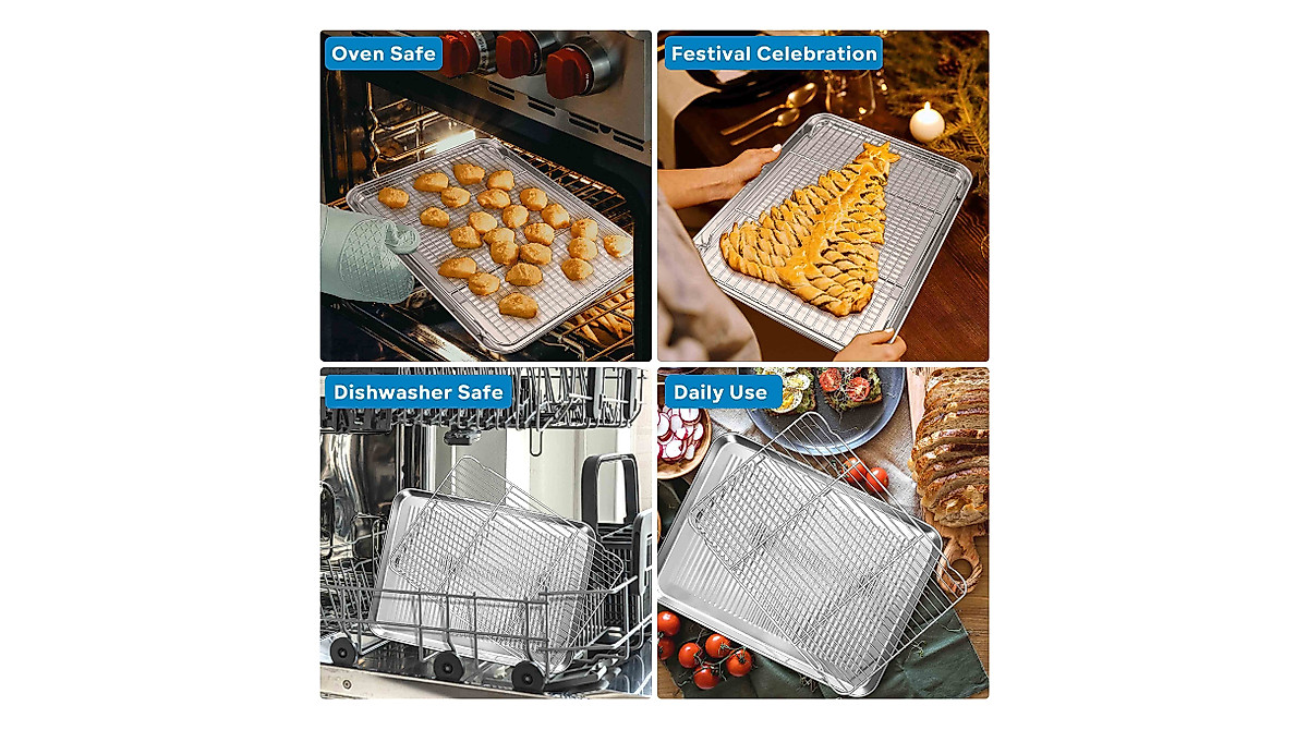 Herogo Baking Pan & Cooling Rack Set – Non-Stick, Durable