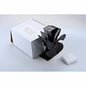 gohantee Fireplace Stove Fan 5-Blades, Silent Motors Heat Powered Stove Fan Circulates Warm/Heated Air Eco Stove Fan with Thermometer, for Gas/Pellet/Wood/Log Stoves