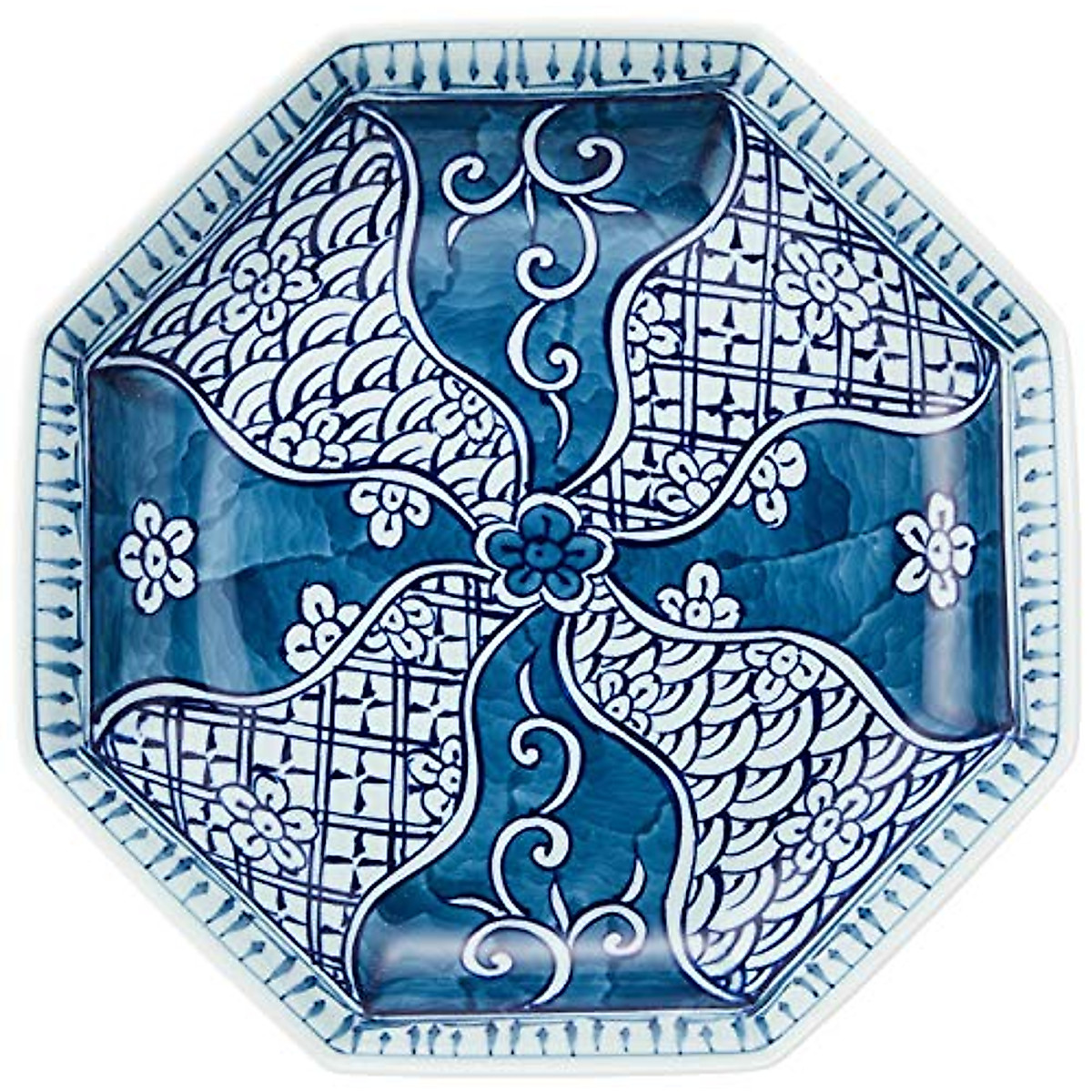 Arita Ware Plate, Plate, Twisted Crest Berry Set (1 Platter, Approx. 9.4 x 9.1 x 2.0 inches (24 x 23 x 5 cm), 5 Plate Plates, Approx. 5.5 x 1.2 inches (14 x 3 cm)