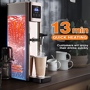 Wantjoin Commercial Hot Water Dispenser with Commercial Plug, Electric Water Boiler Warmer 30L(8 Gallon)/Hour, Hot Water Machine 10L (2.5 Gallon), Instant Heating for Coffee & Milk Tea,1800W