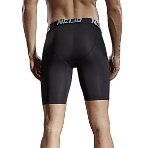 NELEUS Men's 3 Pack Sport Running Compression Shorts,6012,Black,US M,EU L