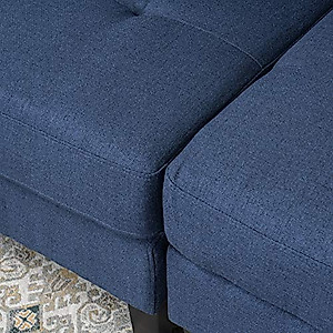 Christopher Knight Home Zahra Fabric Sectional Couch, 5-Pcs Set, Dark Blue