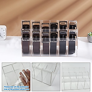 Hlimior Belt Organizer, Acrylic 12 Compartments Belt Container Storage Holder, Acrylic Belt Display Storage Box, Clear Belt Display Case for Closet Tie and Bow Watch Jewelry Bracelets Ring Cosmetic…