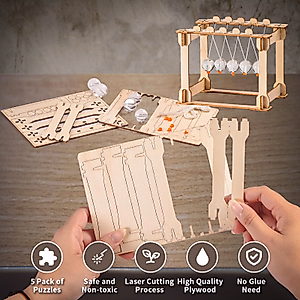 STEM Science Kits for Kids Ages 8-12, Wood Crafts Building Kits for Boys 6-8, Science Experiment Projects, Wooden Puzzles 8-10-12, Engineering Model Kit, STEM Toys for 7+ 8 9 10 12 14 Years Old