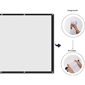 100 inch Projector Screen 16:19 HD 4K Foldable and Portable Anti-Crease Portable Projector Screen Double Sided Video Projection Screens for Home ，Party,Office, Classroom，Outdoor