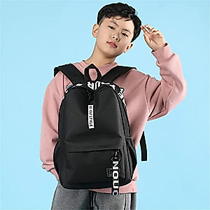 Korean Casual Backpack Daypack Laptop Bag College Bag Book Bag School Bag for Girls Women,Black